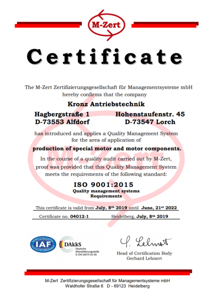 Unternehmen - Kronz Antriebstechnik